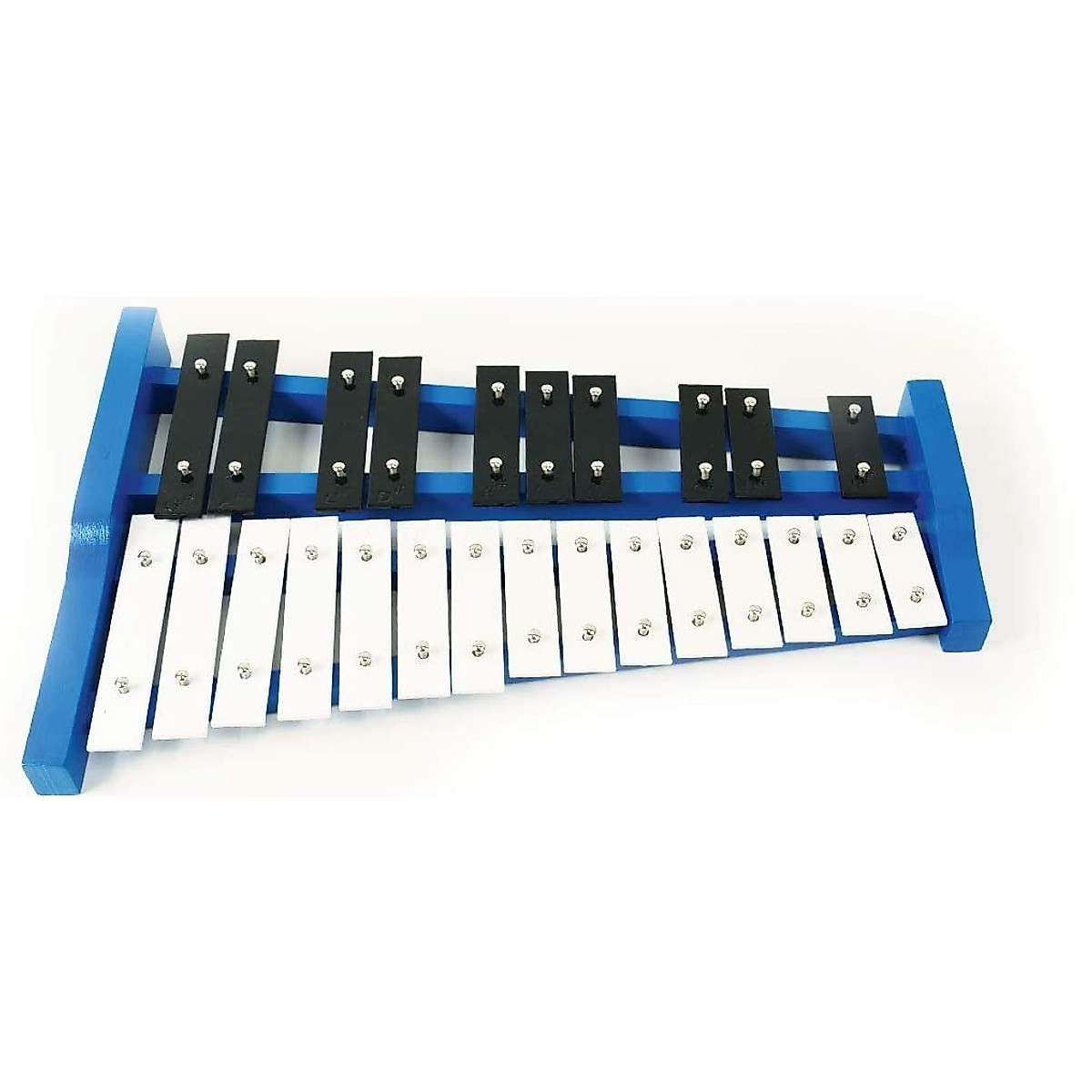 Professional Blue Wooden Soprano Glockenspiel Xylophone with 25 Metal Keys - Musical Instrument for Adults & Kids - Includes 2 Plastic Beaters/Mallets