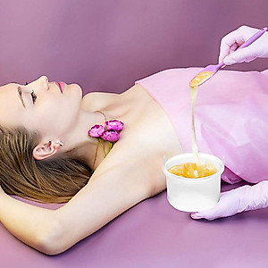 FA FIGHTART 2Pcs Silicone Wax Pot Bowl Container Can Flat Bottom with 1Pcs Wax Spatula Wax Replacement For Hair Removable