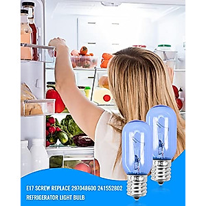 2 Pcs Refrigerator Light Bulb Fit for Frigidaire Kenmore Electrolux Gibson Crosley Kelvinator Kenmore Elite Pro etc Replace 297048600 241552802 AH976993 EA976993 AP3770086 1056577, 110V-130V T8 40W