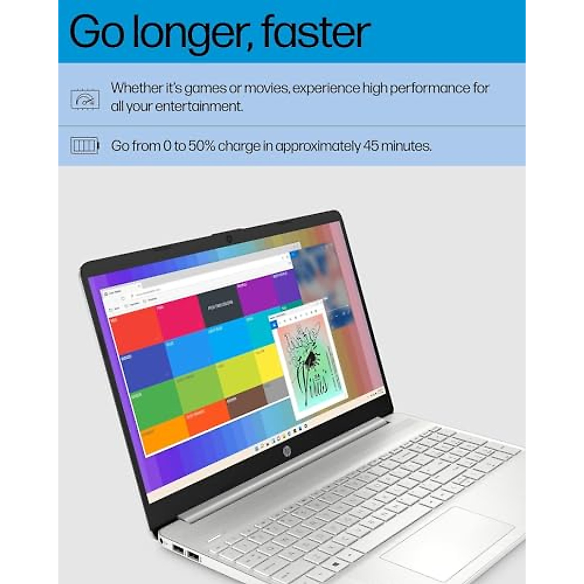 HP 2023 Newest 15.6" Laptop, AMD Ryzen 7 5700U (Beats i7-1265U), 16GB RAM, 512GB SSD, HD Micro-Edge Display, AMD Radeon Graphics, Thin & Portable, Wi-Fi 6, Bluetooth, Windows 11 Home, ‎Natural Silver