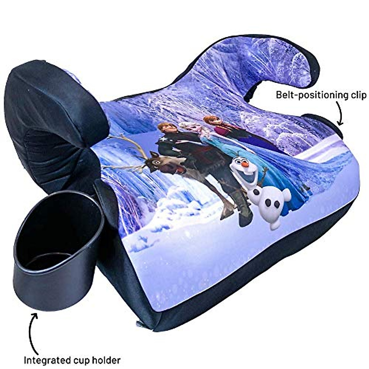 KidsEmbrace Disney Frozen Backless Booster Car Seat with Seatbelt Positioning Clip, Elsa, Anna, Olaf and Kristoff