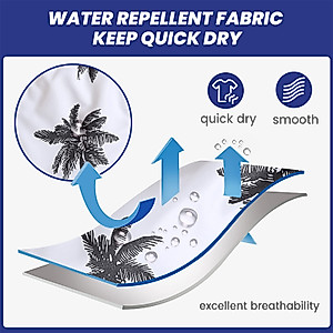 maamgic Men's 7 Inch Bathing Suits with Mesh Lining, Awhite7, L