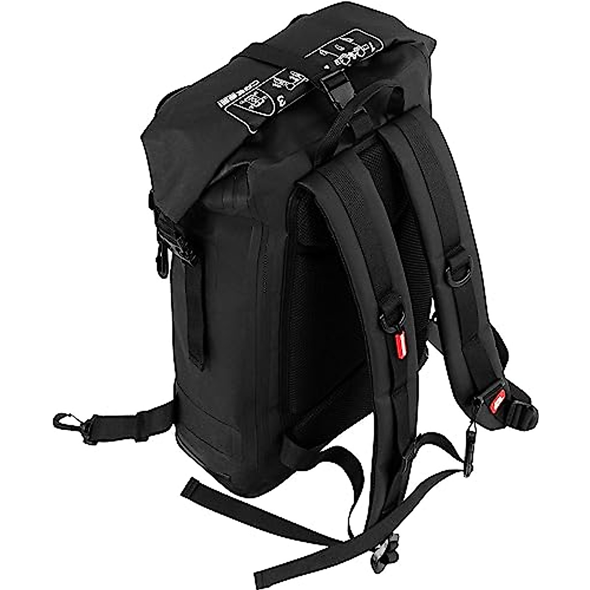 Cressi Waterproof Backpack - Watertight Zipper, Padded Shoulder, and Back Strap- Designed for Fixing to D-Rings on iSUP Boards - Spidy Dry: Designed in Italy,Black