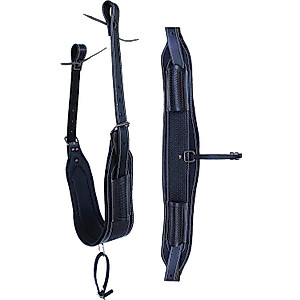 RAAVILS International Western Carved Leather Rear Flank Back Cinch Girth Saddle Billets TACK Horse Cinches Black Cinch