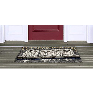 Liora Manne Frontporch Indoor Outdoor Rug - Novelty Design, Hand Hooked, Weather Resistant, UV Stabilized, Foyers, Porches, Patios & Decks, Owls, 2'6 x 4'