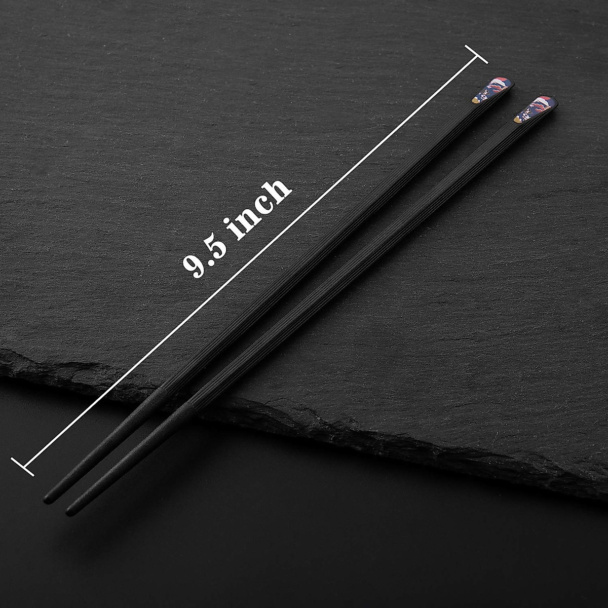 SUPJOYES 6 Pairs Fiberglass Chopsticks - Reusable Japanese Chopsticks Dishwasher Safe, Non-Slip Chop Sticks Multipack, 9.5 Inch