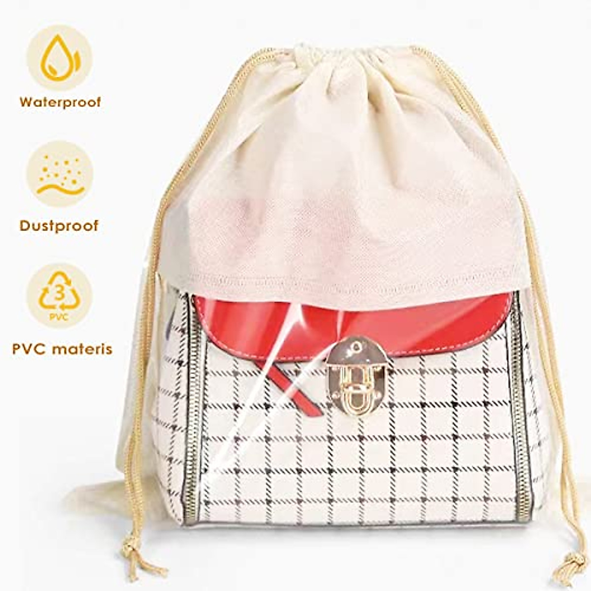 Dust Bags for Handbags Clear Handbag Storage Organizer Purse Organizer Bag for Closet Dust Cover Organizer Bags