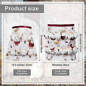 Syhood Egg Collecting Apron Egg Apron for Fresh Eggs Egg Gathering Apron Women Deep Pocket Holder for Chicken Duck Goose Egg (Adult-Unisex)
