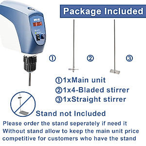 ONiLAB Electric Overhead Stirrer, LED Digital Overhead Stirrer Mixer with Stirring Rod，20L ，10000 mPas ， 50~2200RPM, Aluminum Alloy(Stirrer only, Stand not Included)