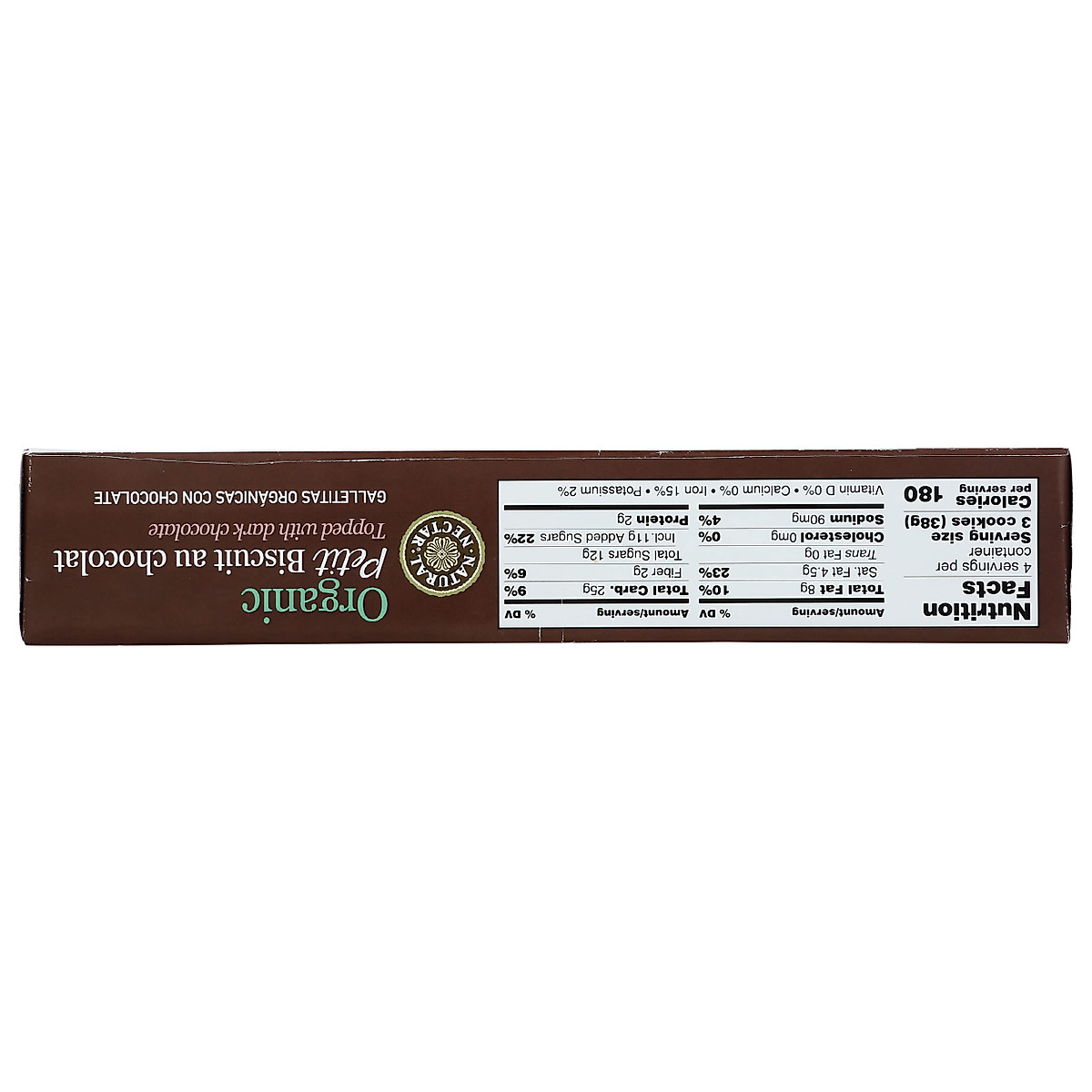 NATURAL NECTAR Organic Dark Chocolate Biscuits, 5.29 OZ