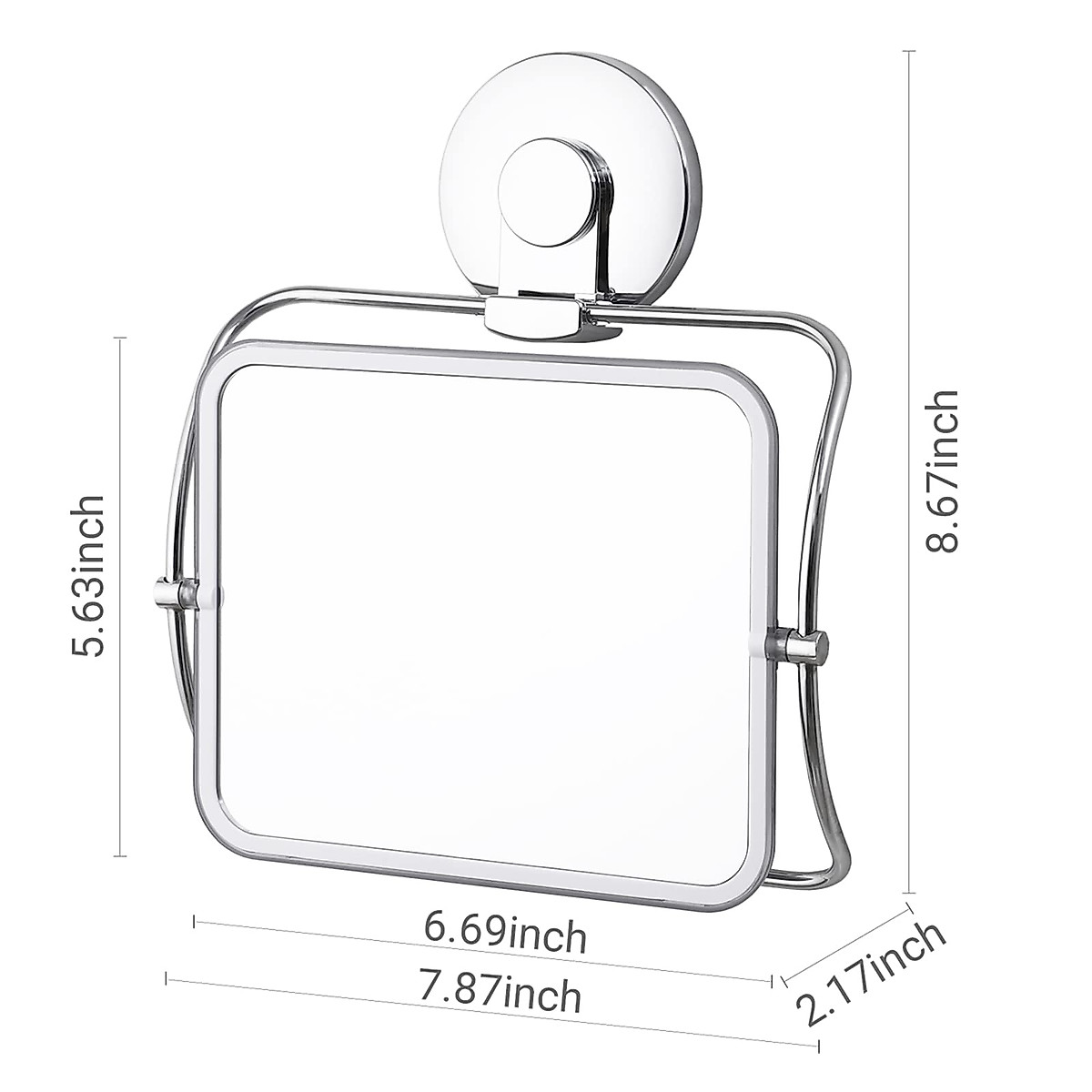 SWAMTIK Shower Mirror Shower Mirror Fogless for Shaving No Fog Shower Mirror 360 Degree Swivel Waterproof Large Shower Mirror Rust Resistant Shower Mirror Fogless for Bathroom NO Drilling Chrome