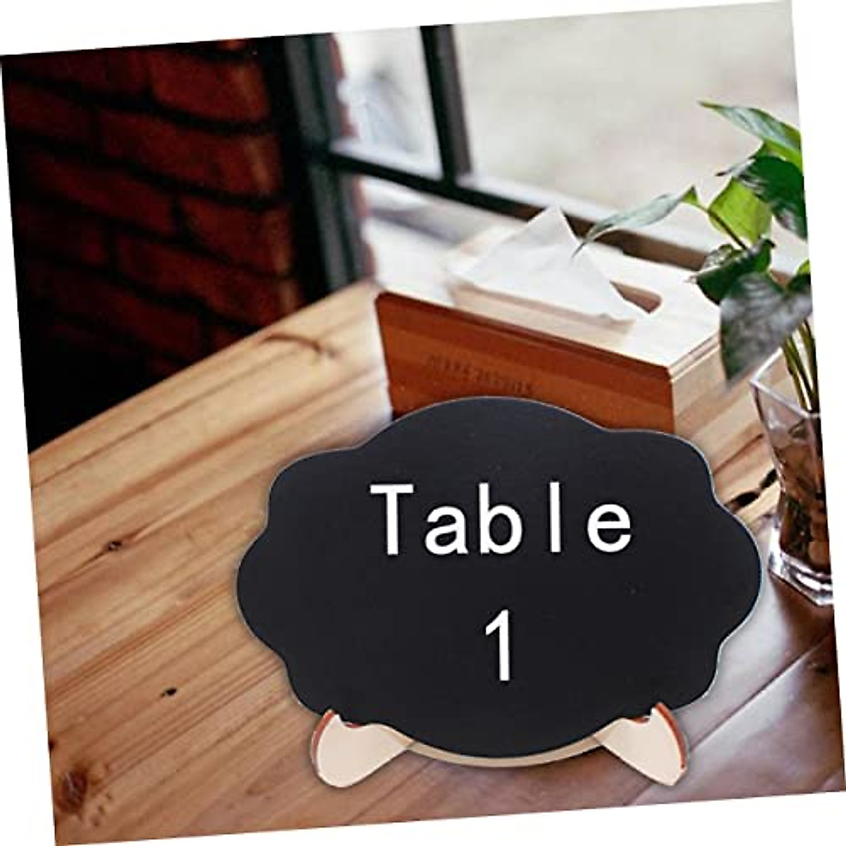 10Pcs Mini Chalkboard with Stand- Wooden Framed Home Artware Chalkboard Blackboard Message Board Place Cards Chalkboard Table top Decor Mini Wooden Blackboard Food Desktop Bamboo