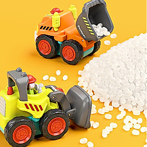 iPlay, iLearn Toddler Construction Toy Trucks, Baby Mini Push Go Cars W/Playmat, Kid Pocket Construction Vehicle, Little Excavator Dump Bulldozer, Birthday Gifts for 6 9 12 18 Month 1 2 3 Year Old Boy