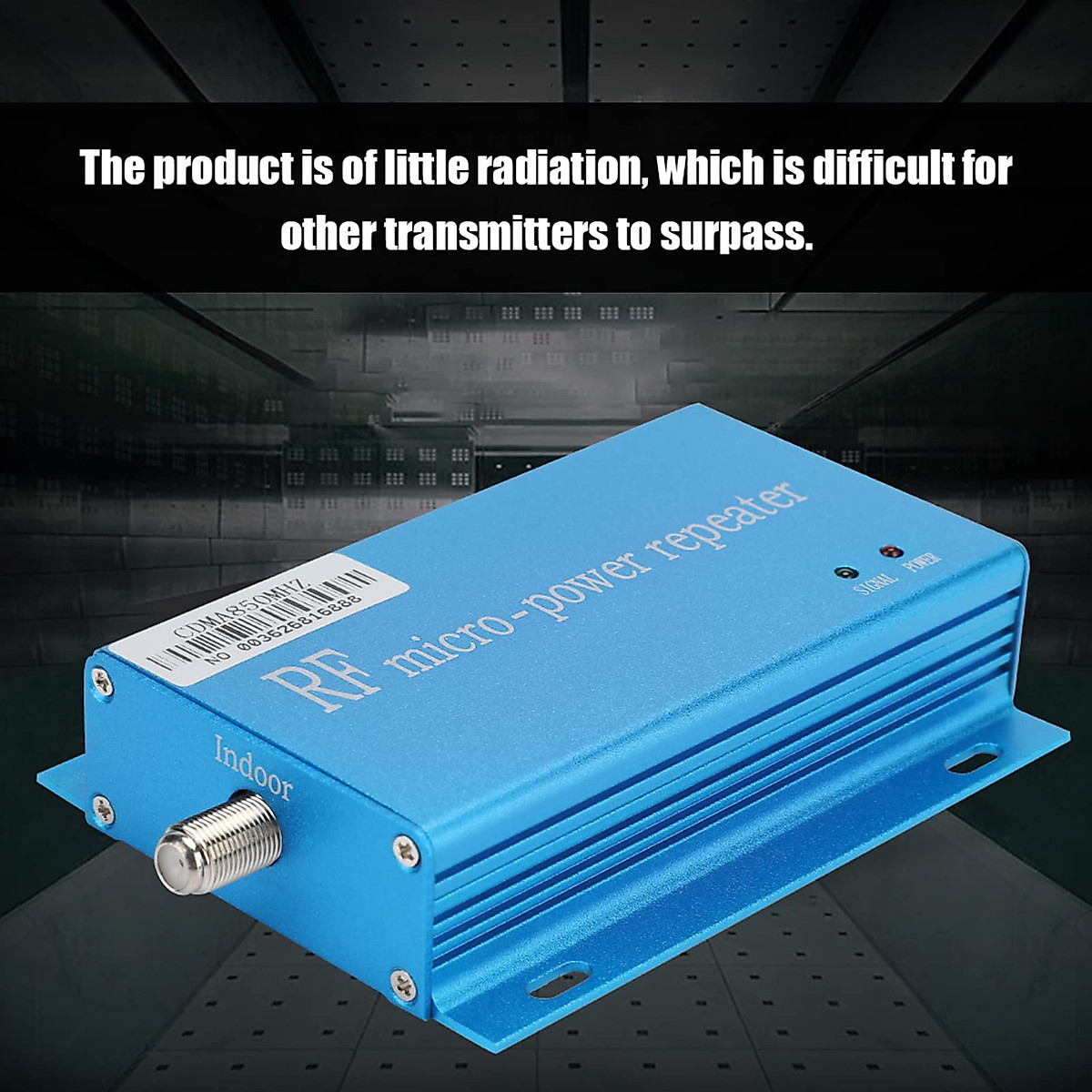 RF Micro Power Repeater Intensifier Amplifier Booster with Intelligent Chip Stable Performance and 10m Sucker Cable Small Antenna Set(US)