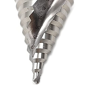 Driak HSS4241 6-60mm/0.23"-2.36" Metric Spiral Groove Step Drill Bit Set 13mm/0.51" Shank Cone Drill Bit Hole Cutter for Wood Stainless Steel Cutting
