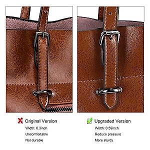 S-ZONE Vintage Genuine Leather Tote Shoulder Bag Handbag Big Large Capacity 2.0