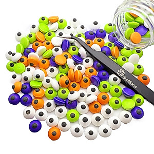 Small Edible Eyes for Decorating Candy Eyes Edible Eyes for Cupcakes Small Eyeball Sprinkles Edible Googly Eyes Kosher Halloween Eyes Sprinkles Colored Edible Eyeballs 2.75 OZ with Tweezers