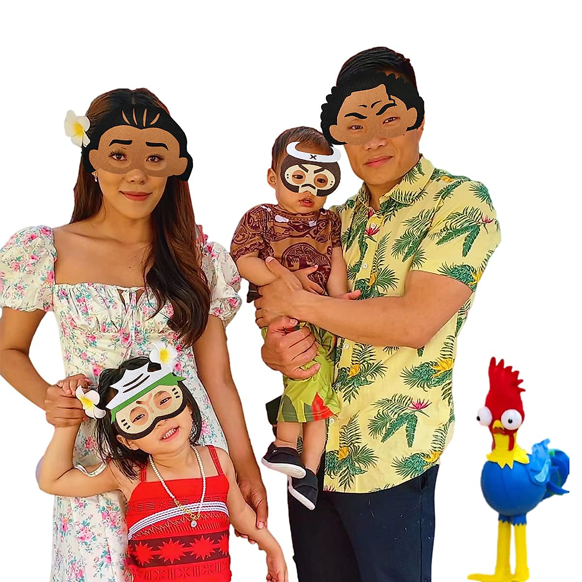 NF 11pcs Tropical Felt Mask, Hawaiian Theme Party Supplies, Boy and Girl Birthday Party Dress Up Blindfold