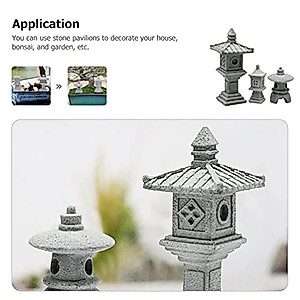 Operitacx 3Pcs Pagoda Tower Statue Mini Pagoda Model Miniature Pagoda Figurine Fish Tank Aquarium Landscape Ornament Zen Garden Bonsai Flowerpot Decoration