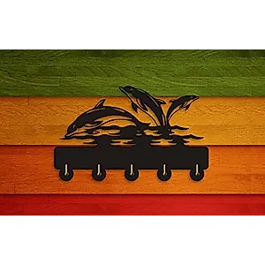 The Geeky Days Dolphin Sign Shape Design Key Hanger Key Hooks Rack Ocean Towel Coat Wall Hook Bathroom Decor Modern Wall Hook Unique Vintage Hook