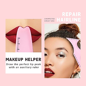 HOSAILY 5 in1 Eyeliner Stencils Silicone Multi-Purpose Eye Makeup Tool for Winged Eyeliner, Defined Eyebrow, Eyelash, Face Contour and Lip Line Lazy Quick Makeup Tool-Pink