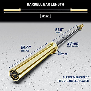 E.T.ENERGIC 7ft Olympic Barbell 45lb Barbell Bar Men's 1500-lbs Capacity Alloy Steel for 2" Olympic Plates for Weightlifting, Powerlifting, Gym Home Exercises