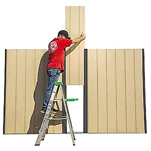 Arrow Shed 8' x 8' Ironwood Galvanized Steel and Wood Panel Hybrid Outdoor Shed Kit, Anthracite