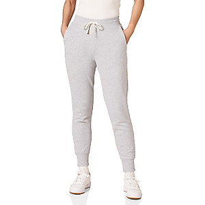 Amazon Essentials Women's Fleece Jogger Sweatpant (Available in Plus Size), Light Grey Heather, Small
