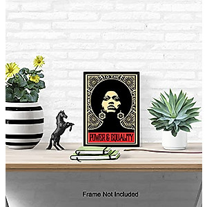 African American Wall Art & Decor - Black Culture - Power to The People - Black Art - Black Pride Poster - Black Lives Matter Sign - Gifts for African American Women, Men, Girl, Boy - Classroom Decor