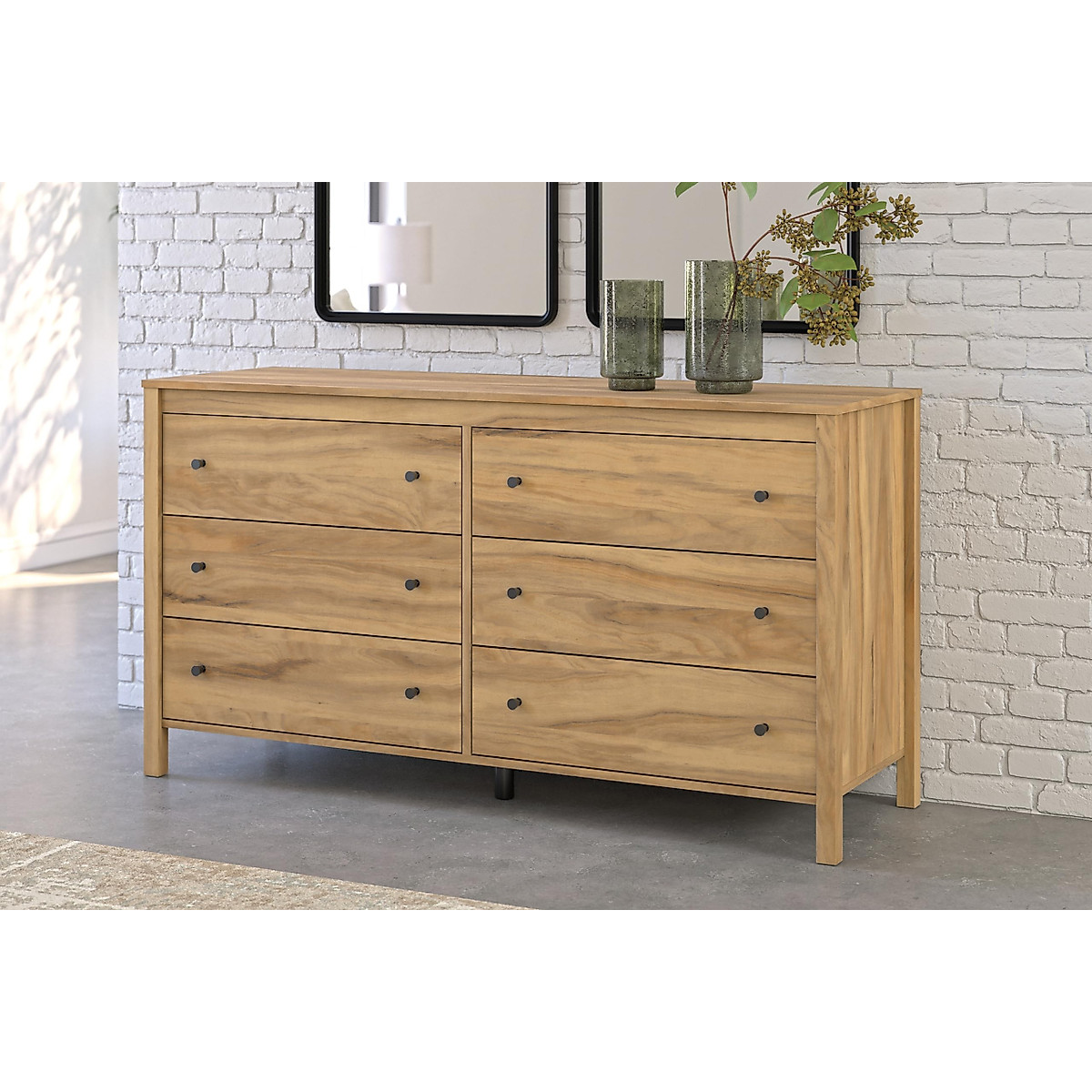 Signature Design by Ashley Hallityn Coastal 6-Drawer Dresser with Safety Stop and Scalloped Design, White