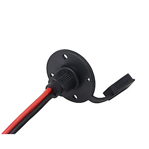 CERRXIAN 30CM 12AWG SAE Socket Solar Weatherproof Sidewall Port DIY Cord, SAE Quick Disconnect Wire Harness Panel Mount Power Cable with Cap for Motorcycle, Car, Generator