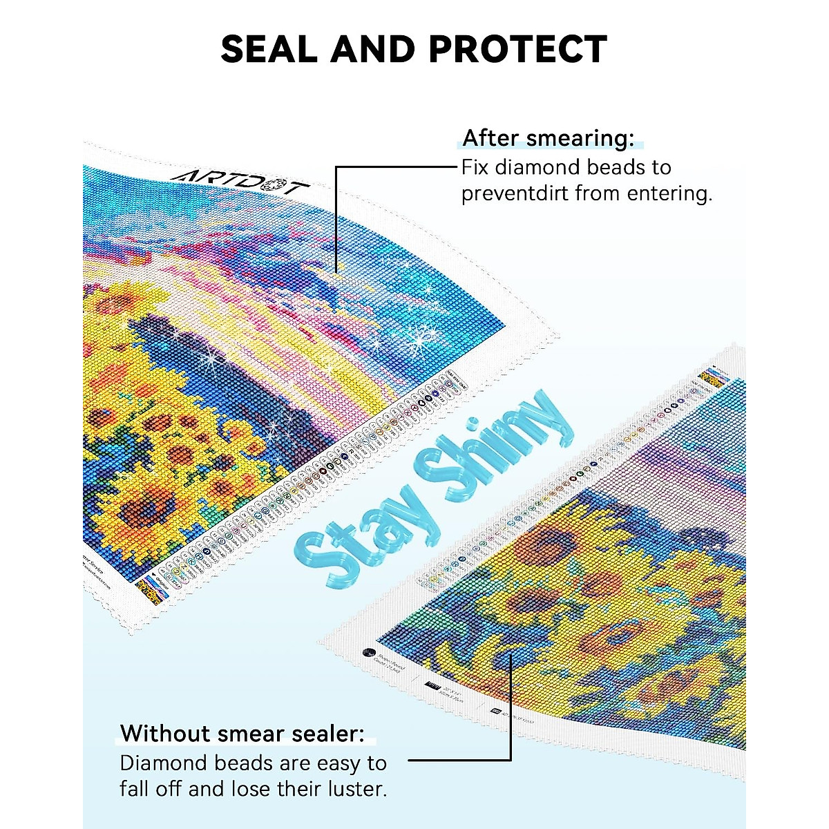 ARTDOT 16 oz Diamond Art Sealer Kits for Adults, Large Capacity Glue as Diamond Painting Accessories and Jigsaw Puzzles Tools