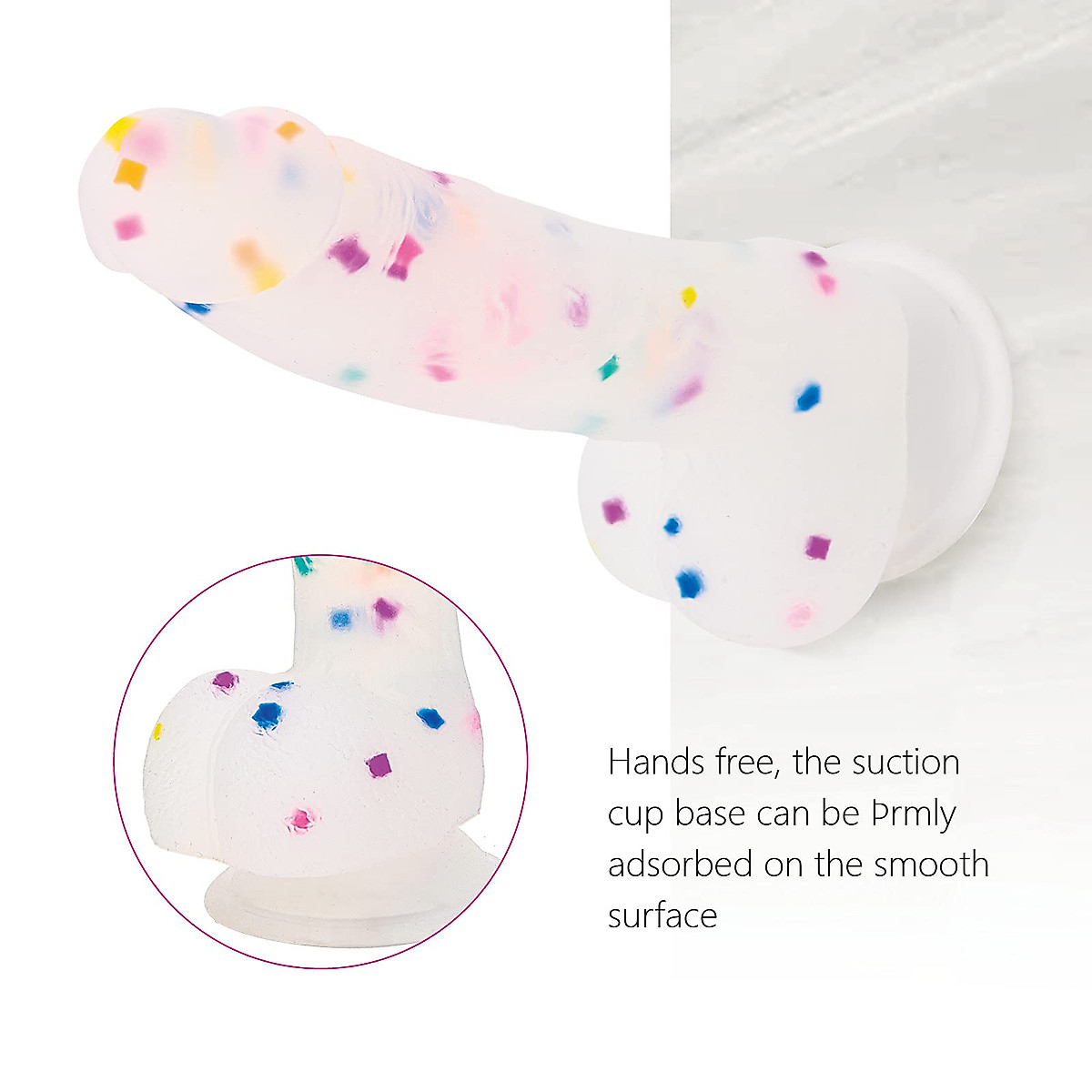 Realistic Clear Dildo for Beginners, 7.6 Inch Silicone Thick Dildo with Strong Suction Cup for Vagina & Anal Play, Adult Sex Toy for Women Masturbation