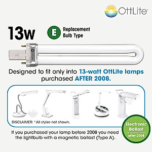 OttLite 13 Watt Folding Task Lamp, Black - Portable, Adjustable, Desk Light