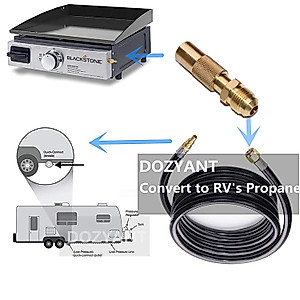 3/8" Male Flare Adapter Conversion Fitting for Blackstone Tabletop Grill - 17 Inch and 22 Inch Portable Gas Griddle Connect RV Trailer Extension Hose