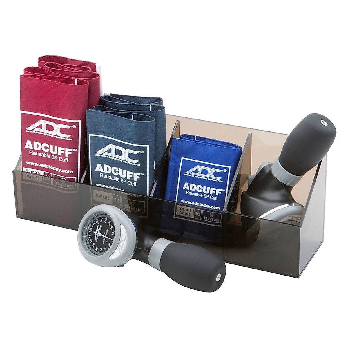 ADC 705GPK-MCC Multikuf Model 705 General Practice Multicuff Kit with 804 Palm Aneroid Sphygmomanometer, Multi-Color