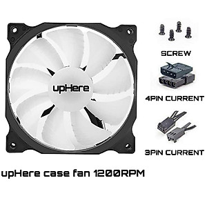 uphere 3-Pack Long Life Computer Case Fan 120mm Cooling Case Fan for Computer Cases Cooling 15LED White,15W3-3