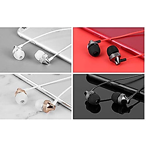 GADGET.COOL 4 Pack in-Ear Headphones with Microphone and Extra Ear Tip Replacements, Balance and Clear Sound Quality, Hands-Free Call, Comfortable Fit, for iPhone Smart Mobile Phone Tablet Laptop