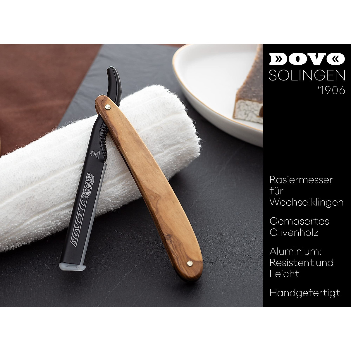 DOVO Shavette with Olivewood Handle