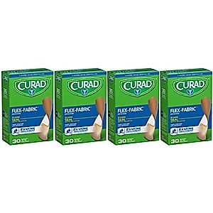 Curad - CUR47315_OLD Flex-Fabric, 3/4 Inches X 3 Inches bandages, 30 count (Pack of 4)
