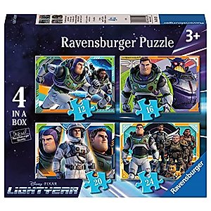 Ravensburger Disney Pixar Buzz Lightyear Jigsaw Puzzles for Kids Age 3 Years Up - 4 in a Box (12, 16, 20, 24 Pieces)