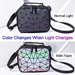 Geometric Purse Luminous Crossbody Bag Lumikay Bags Irredescent Wallet Holographic Clutch Handbag for Women NO.1