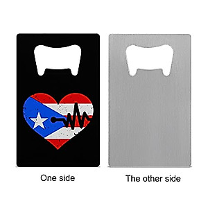 Puerto Rico Heartbeat Credit Card Bottle Opener Stainless Steel Flat Beer Wine Bottle Opener for Party Wedding Favor
