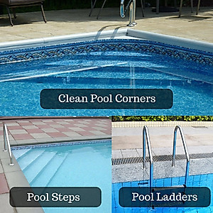 Aquatix Pro Pool Step & Corner Vacuum Brush Best for Above Ground & Inground Swimming Pools, Spas & Hot Tubs, Fine Bristles, 1-1/2 Hose & 1-1/4 Pole Connection, Tackles Hard to Reach Places