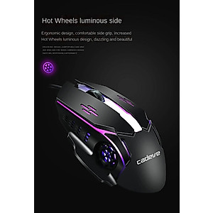 NC Backlit RGB Keyboard and Mouse Combination, Adjustable Breathing Light, Wired Gaming Keyboard, Wrist Rest Keyboard, Adjustable DPI Gaming Mouse, Suitable for Mac, PC and Laptop Gamers (Black)