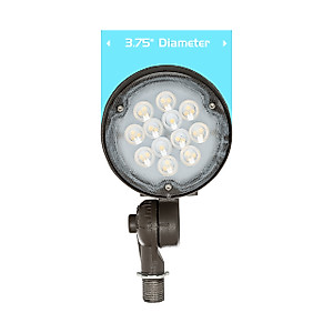 Westgate WG LED 12 Volt Outdoor Landscape Garden Bullet Flood Lights - Path Walkway Lawn Spotlights - Wire/Spike Accessories Included (24W 5000K Cool White Bronze)