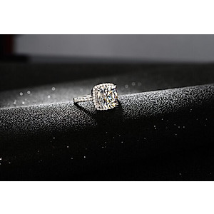 TenFit Jewelry 3 Carat VVS1 Simulated Diamond Engagement ring for Women silver Wedding Jewelry,Size:6