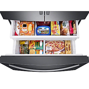 SAMSUNG RF27T5201SG 27 cu. ft. Large Capacity 3-Door French Door Refrigerator with External Water & Ice Dispenser in Black Stainless Steel