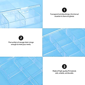FOMIYES 2pcs 24 Grids Clear Plastic Jewelry Box Organizer Storage Container with Dividers Earring Storage Box Jewelry Divided Storage Case