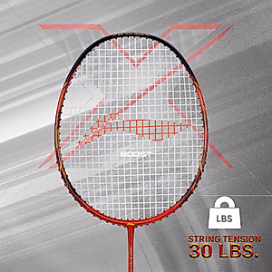 3D Calibar X Boost Carbon Graphite Strung Racquet, 83 Grams, 30 Lbs String Tension and Free Full cover(Red/Black)